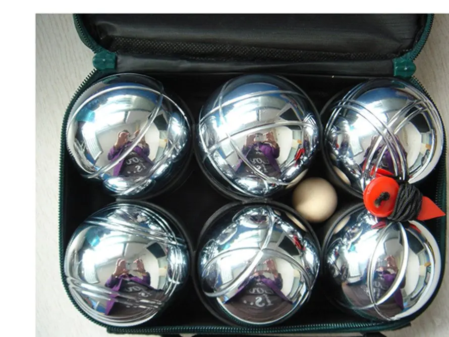 Garden Petanque Boules Bocce Ball Set Garden Game Ball 6 Silver Bocce ...