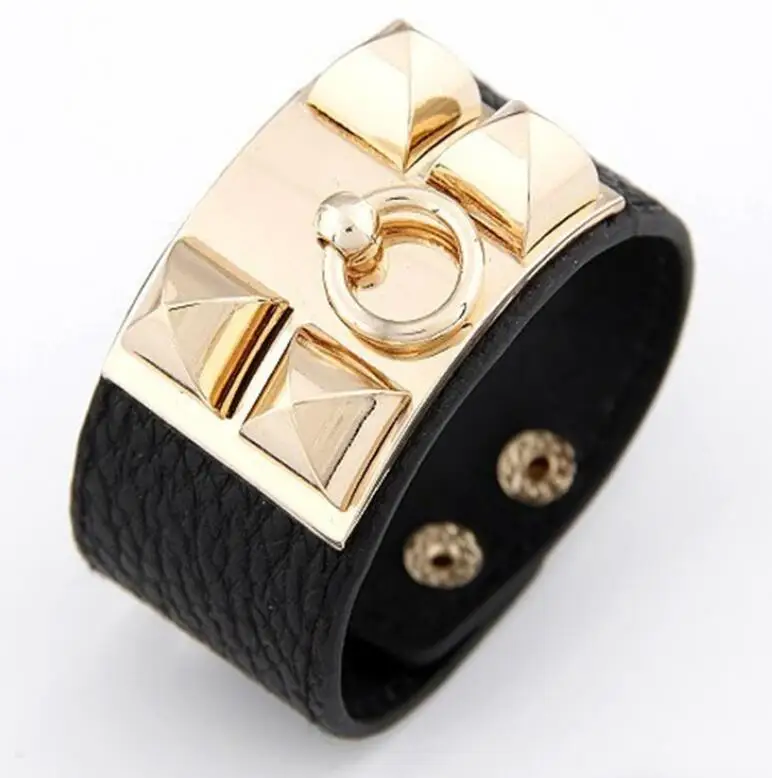 Punk Style Exaggerated Leather Cuff Bracelets Charm Temperament Wide Bracelets Bangles Alibaba