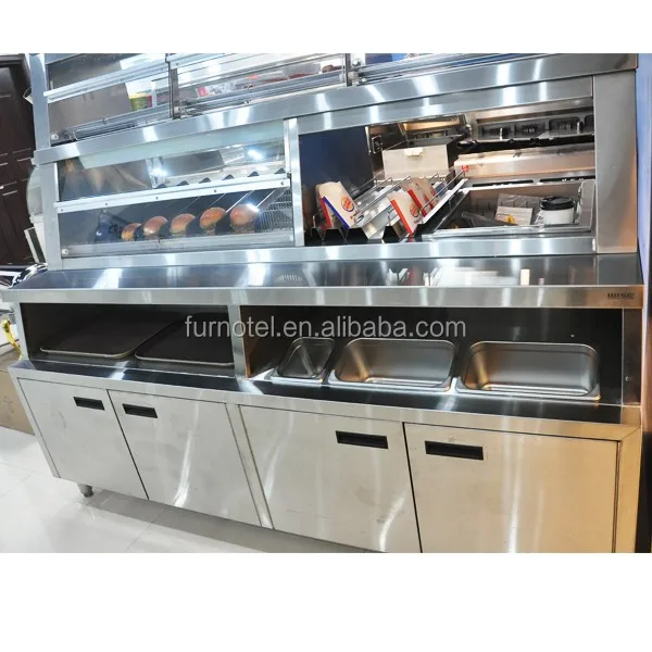 Fast Food Restaurant Burger & Fried Chicken Display Cabinet