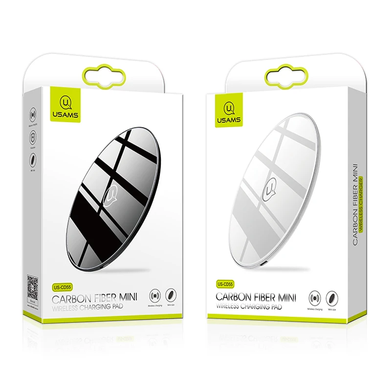 Usams 10w Qi Pc Glass Wireless Charger Fast Charging Pad Stand Holder ...