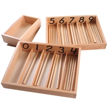 Montessori Creative Wooden Sensory Toy Intelligence Sticks Spindle Box ...