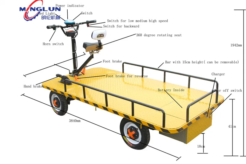 1000kg Electric Trolley Cart - Efficient Short-Distance Transport