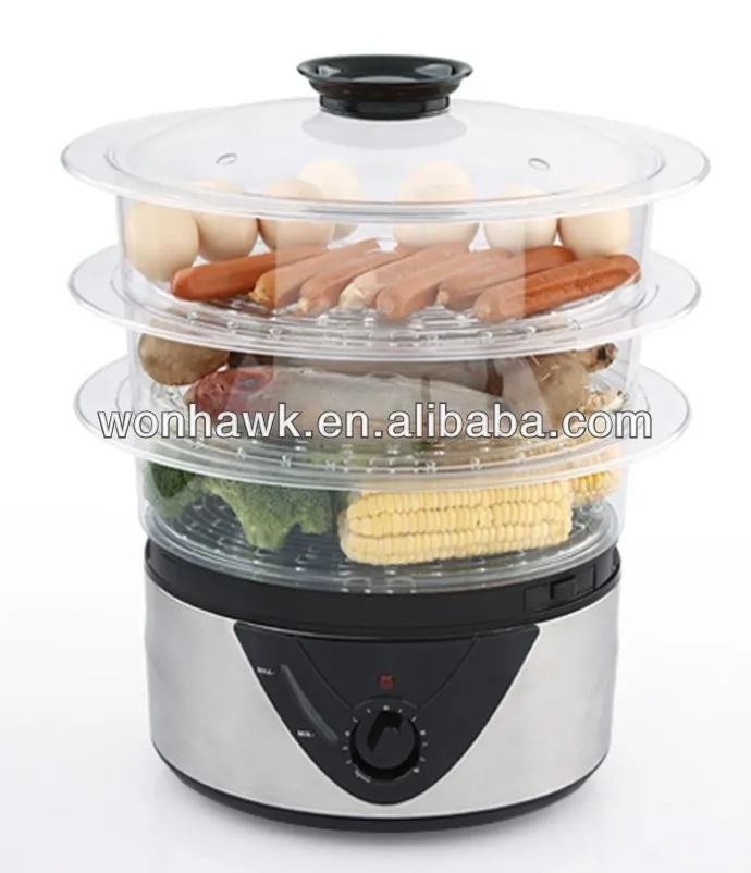 3 Layer Electric Stainless Steel Food Steamer With 800w Power - Buy ...