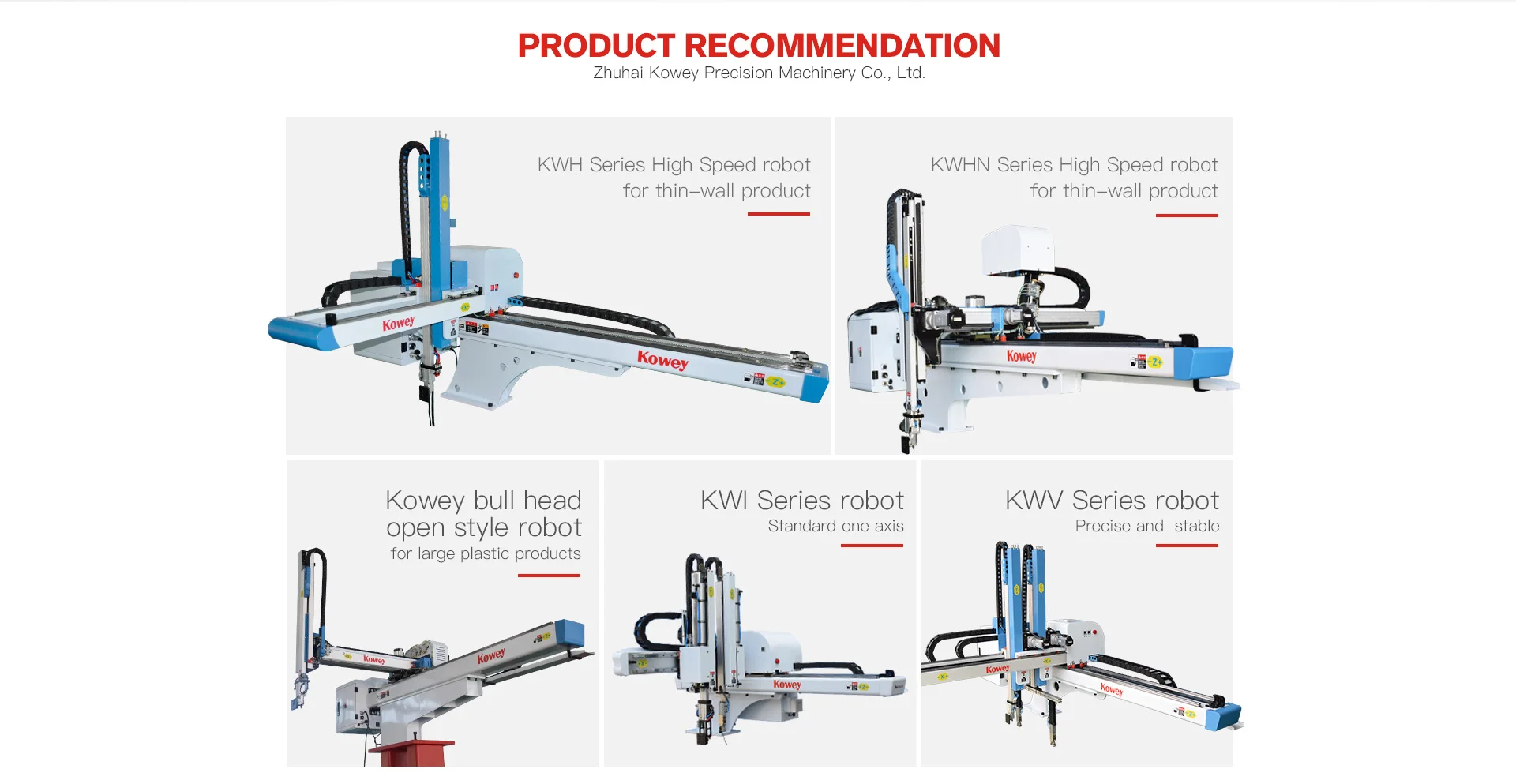Kowey Swing Arm Robot - Efficient 3 Plates Mold Sprue Picker
