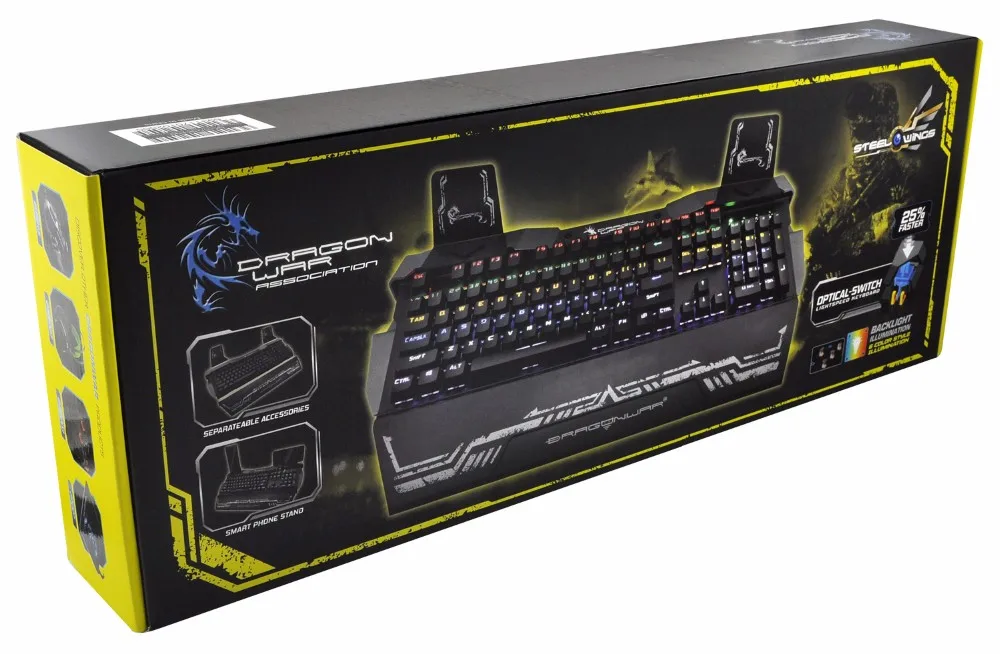 Dragon War Custom Logo Hot Model Blue Switches Back Light Optical Anti ...