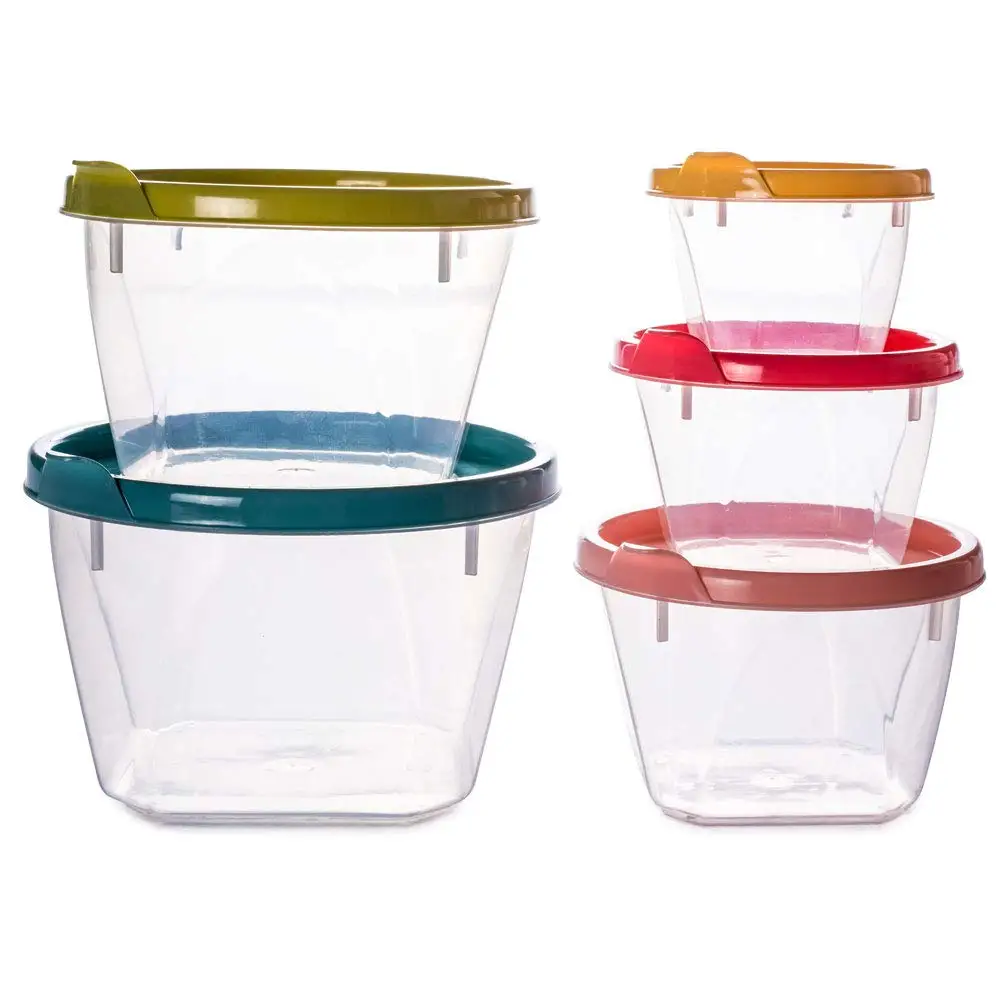 Plastic Storage Container Set Heat Resistant Plastic Food Storage ...
