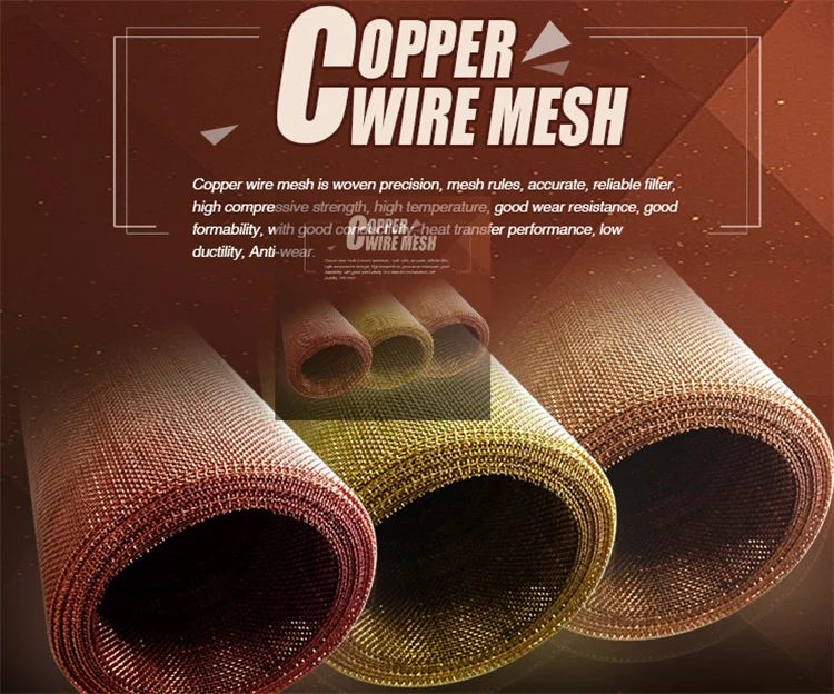 Copper Wire Mesh Suppliers for Grounding Earthing - 20 to 250 Mesh