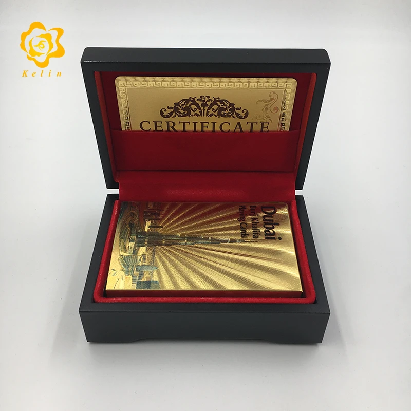24k Gold Foil Playing Card Set Featuring Dubai's Burj Khalifa - Poker ...