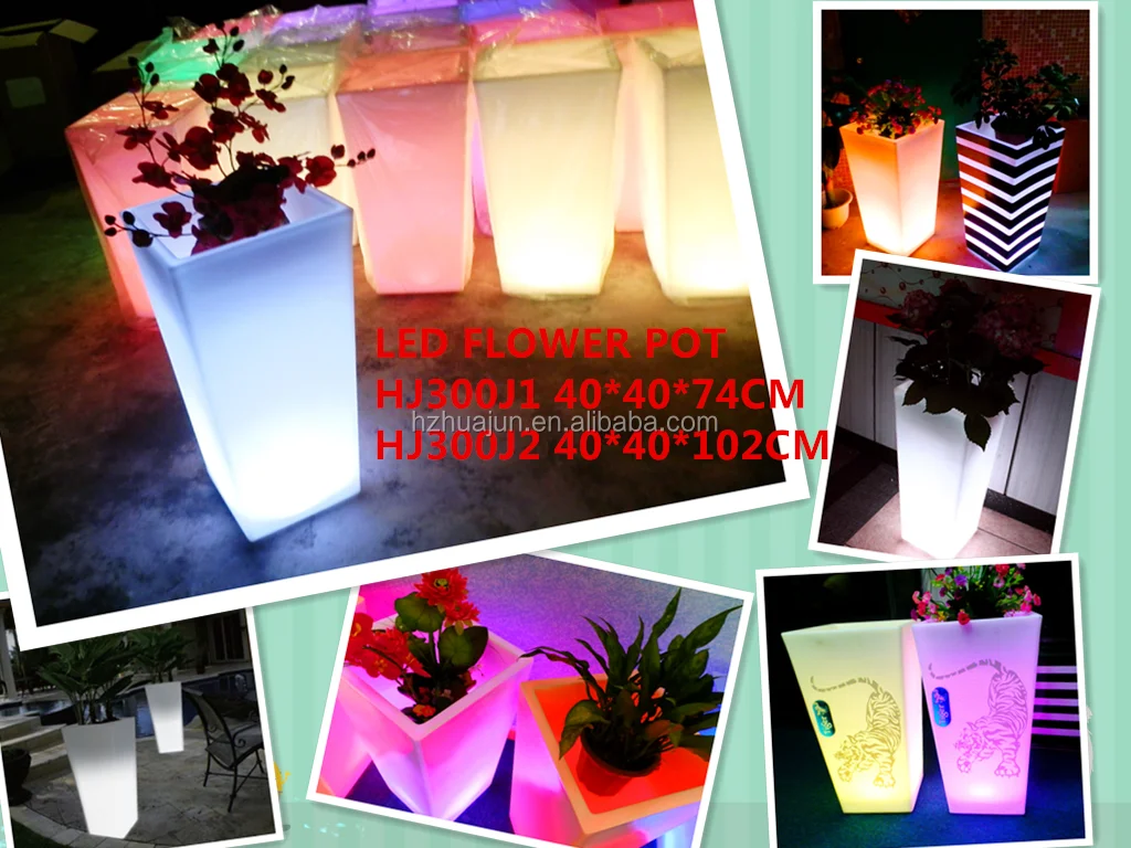 Waterproof Led Illuminated Flower Plant Pots Color Changing Led Garden ...