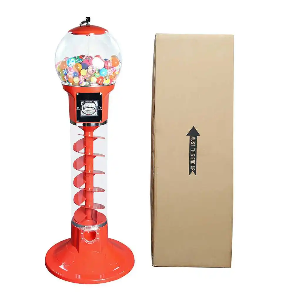 Spiral Gumball Candy Toy Bouncy Ball Capsule Vending Machine Mechanical ...