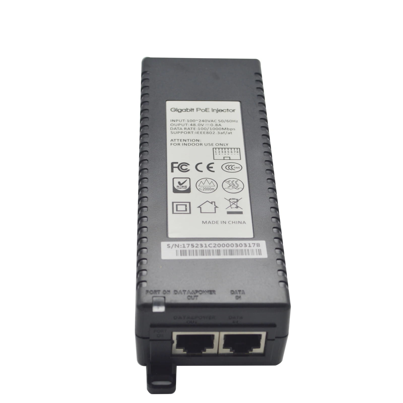 48v Desktop Poe Injector Active 1000mbps And 56v Desktop Poe Power ...