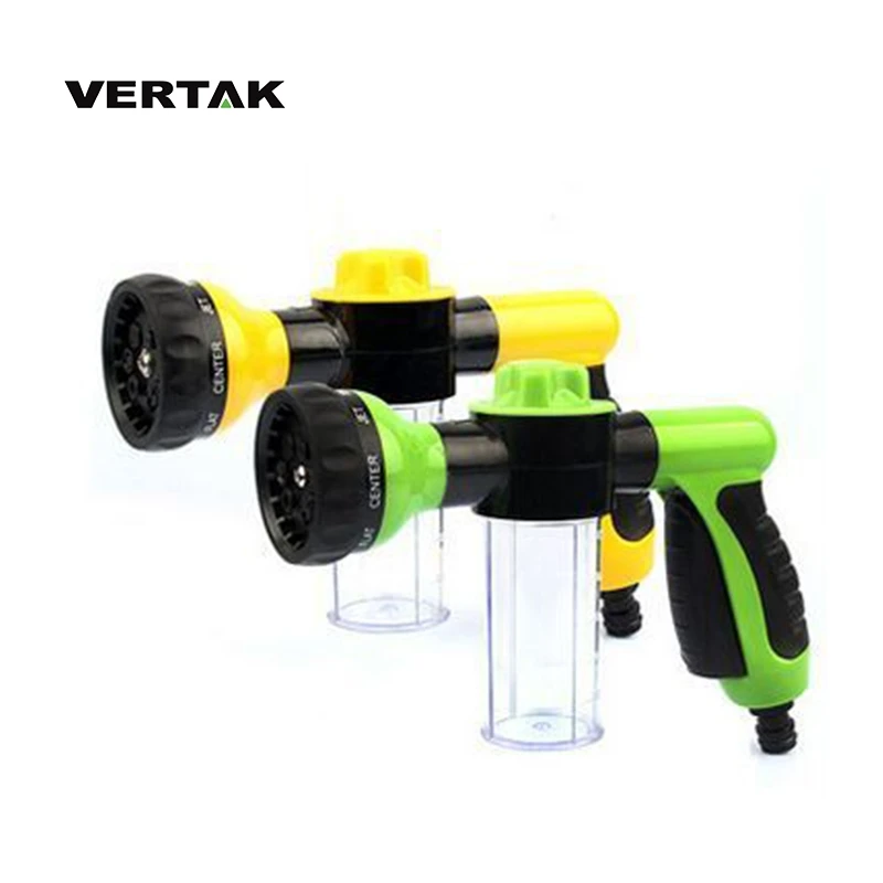 Vertak Plastic 8 Patterns Pressure Foam Spray Gun Garden Lock Trigger ...