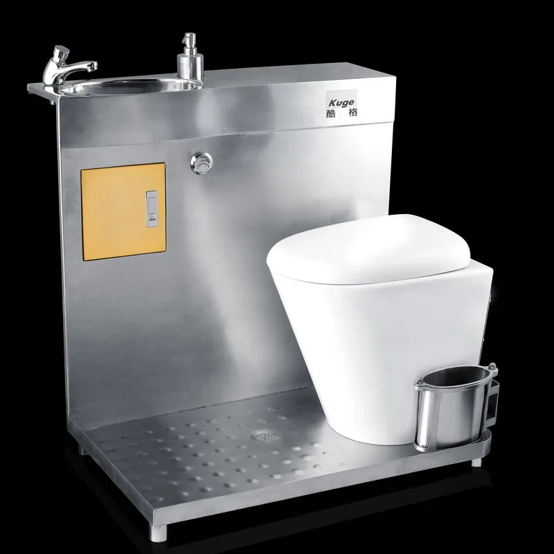 One Piece Standing Motor Home Toilet Stainless Steel Dual Flush Toilet ...