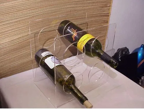 Artworld Acrylic Freestanding Stackable 8 Bottle Organizer Display Wine ...