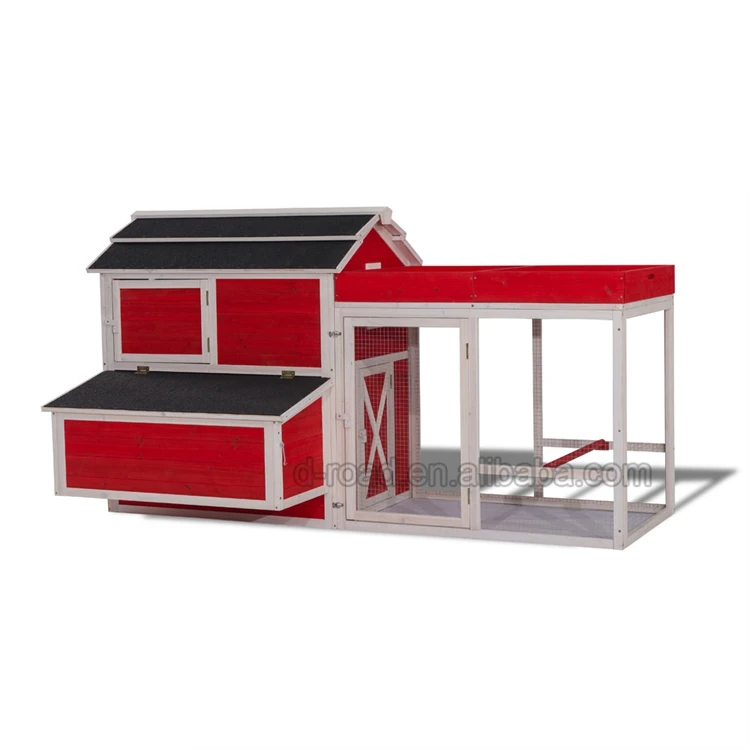 For sale classic red color wooden chicken coop hen house with planter ...