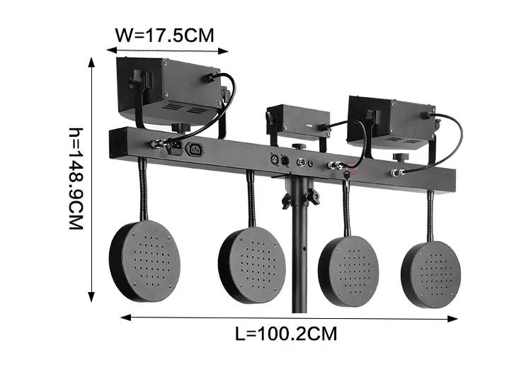 Pro Portable DJ Lighting System - DMX RGBW LED Stage Lights with Stand ...