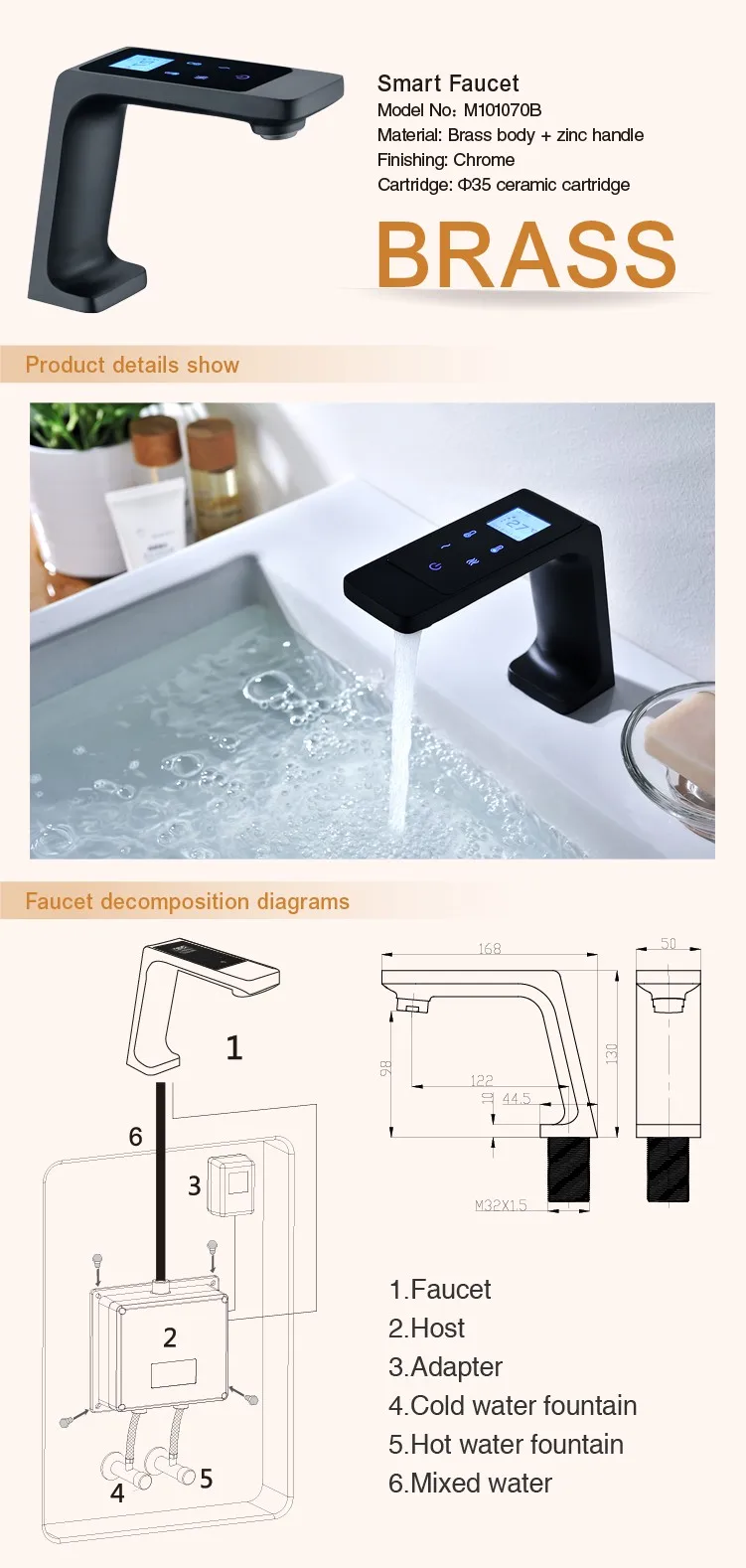 Smart Faucets with Touch Screen - Efficient Water Use