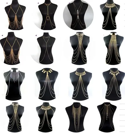Wholesale New Design Fashion Gold Lacework Shape Sexy Back Body Chain ...