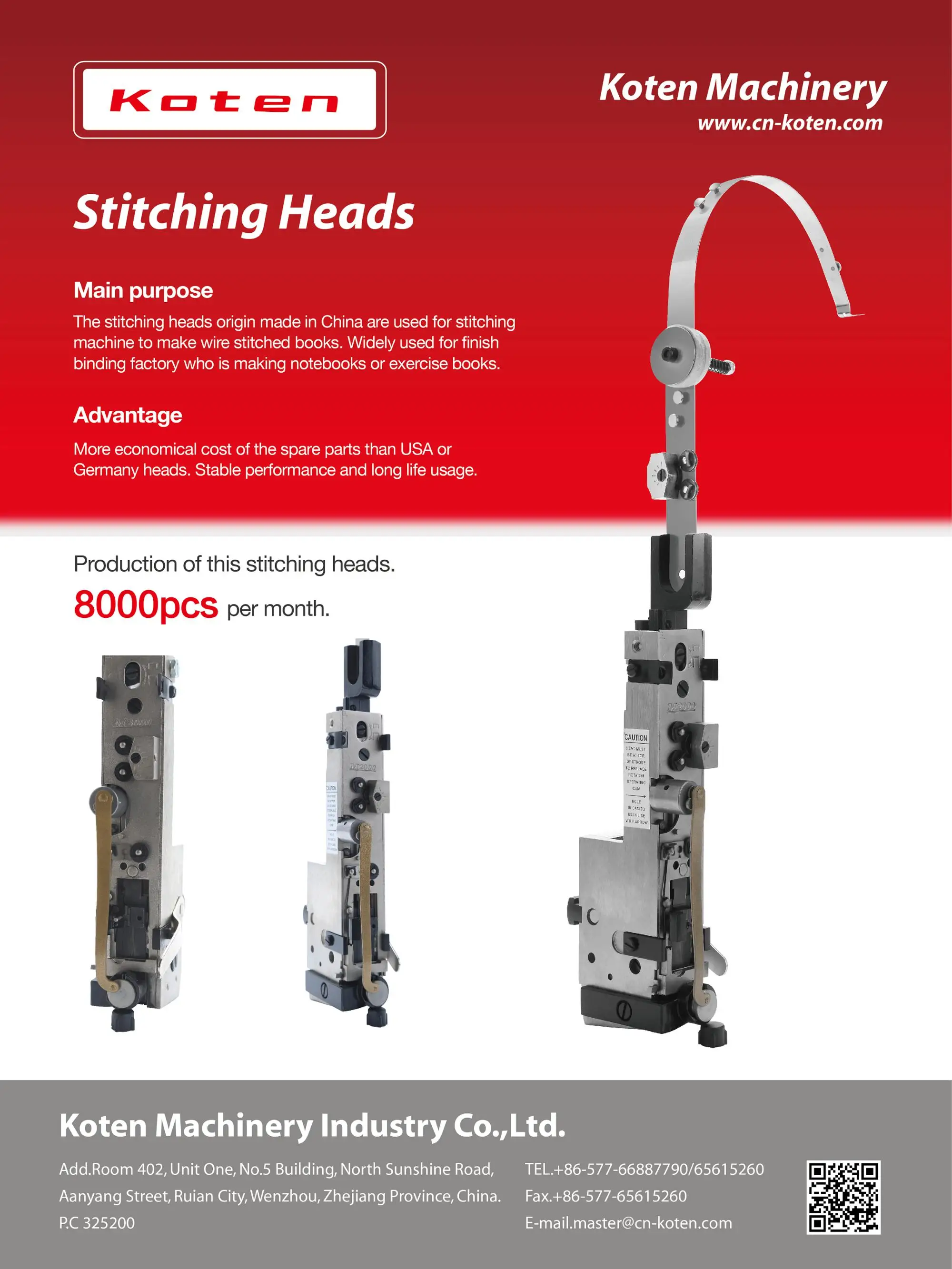 M2000 Small Nail Foot Head Stitcher Stitching Head Used In Book Binding ...