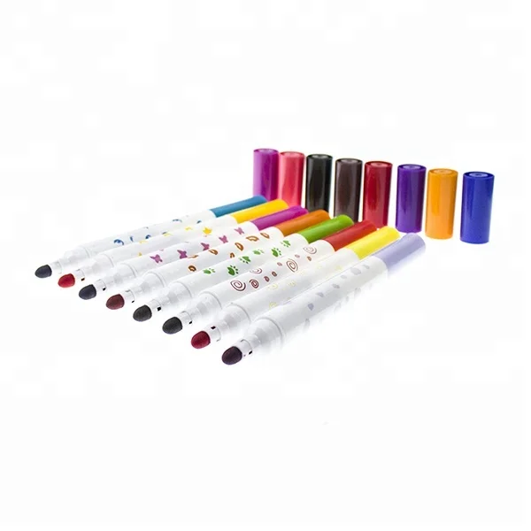 Magic Stamp Marker - 10 Color, Erasable, Dual-Side Writing