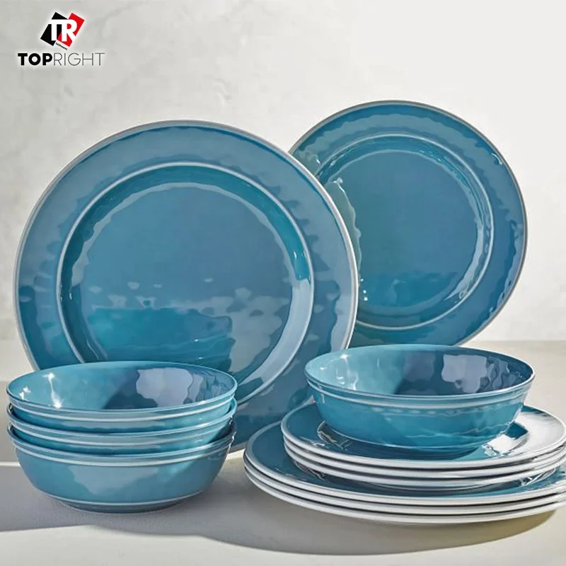 12 Piece Melamine Dinner Set - Perfect for Any Occasion