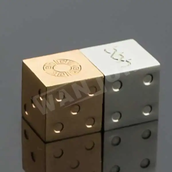 Custom Metal Precision Laser Engraved Dice - Eco-friendly