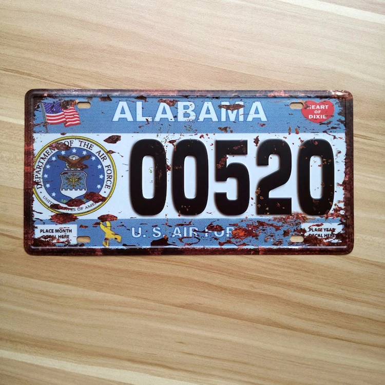 Decorative Bicycle Souvenir Car Plates Vintage Numberplate Metal Tin ...