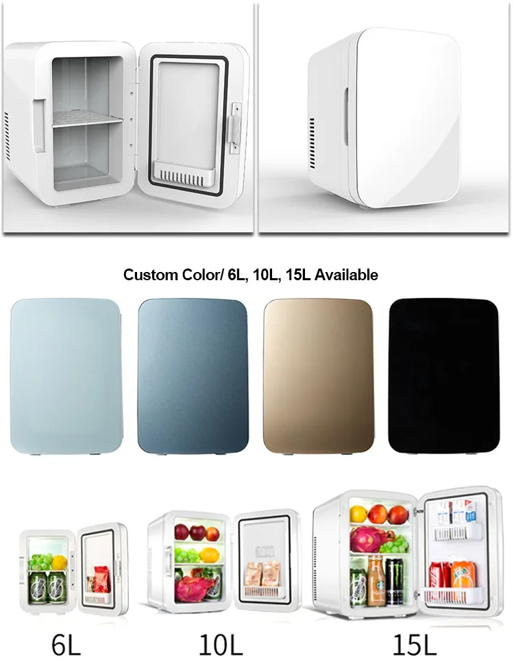 6l 12v Portable Makeup Skincare Glass Door Small Refrigerator Mini ...