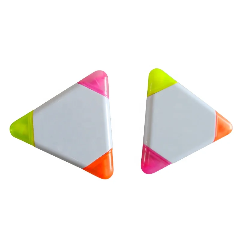 Triangle Shape 3 in 1 Colors Highlighter Pen with Custom Logo, Felt ...