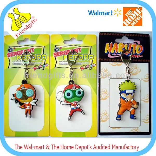 Custom Cartoon 2d 3d Soft Pvc Rubber Keychain Anime Keroro Silicone Key ...