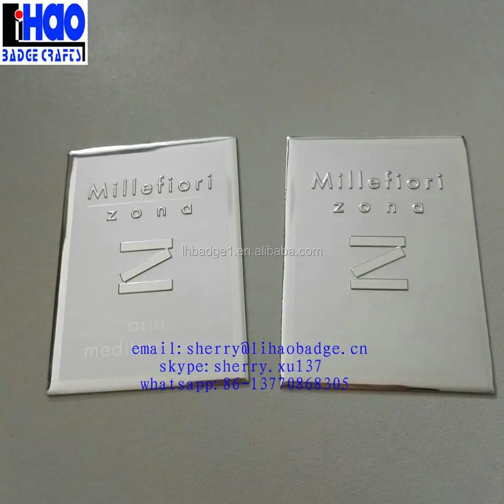 Self Adhesive Foam Tape Backside Metal Sticker Embossed Logo Brushed ...