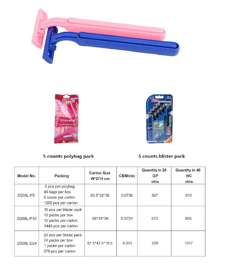 Disposable Razor Factory Price Twin Blade Razor With Lubricant Strip ...
