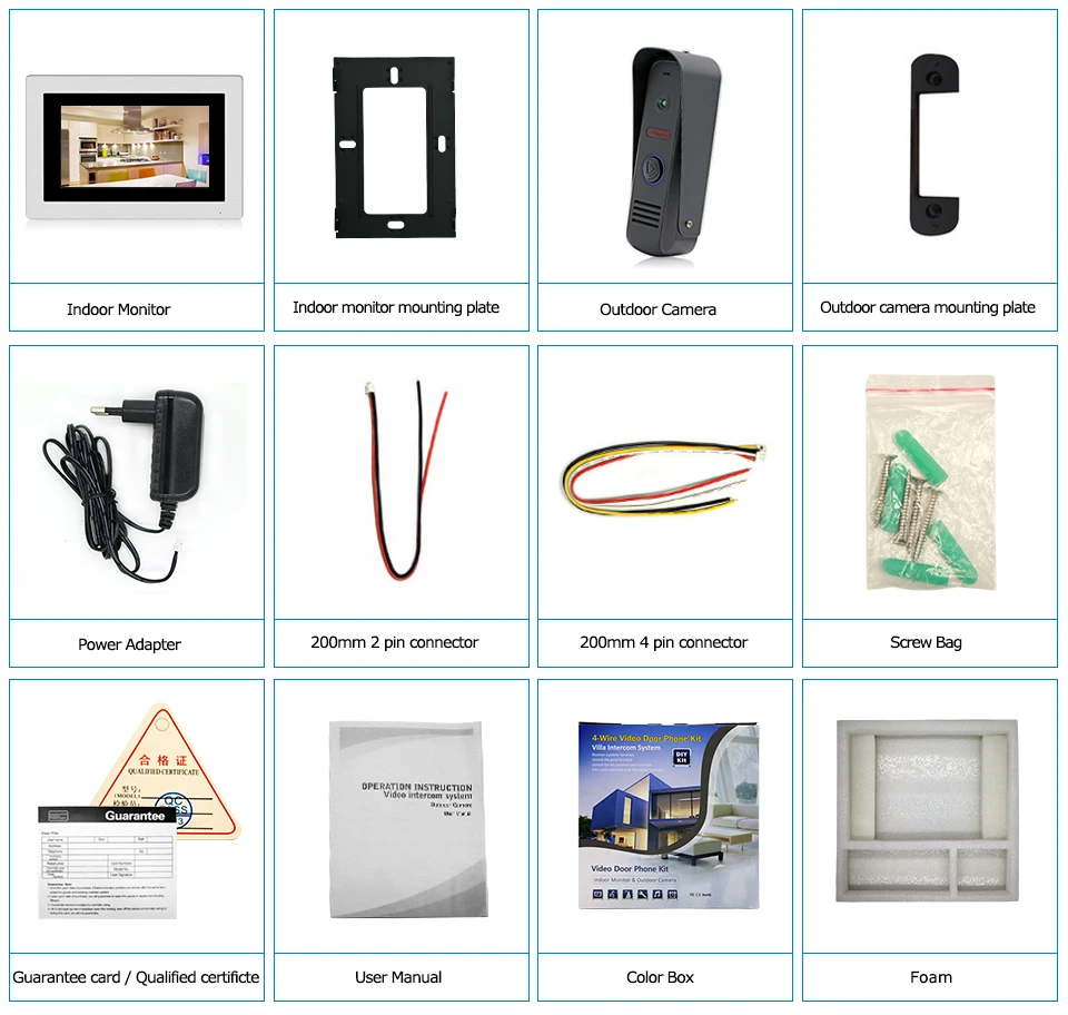 Multi Flat Apartment Video Intercom For 3-flat Apartment With Tuya App ...