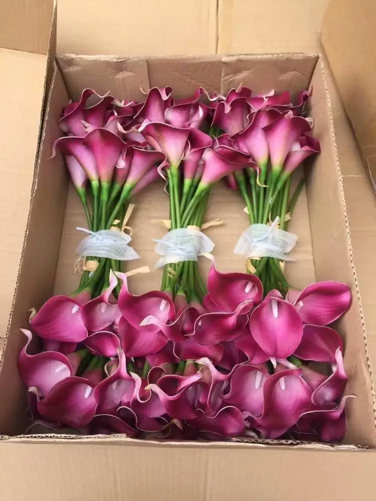 Calla Lily Bridal Wedding Bouquet Head Latex Real Touch Flower Bouquets ...