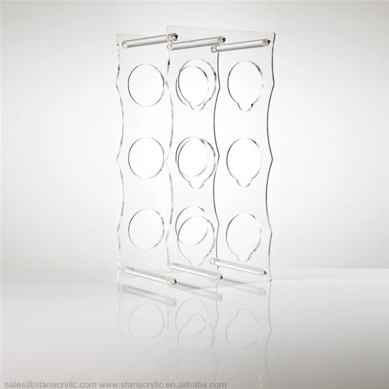 Vertical Clear Acrylic Wine Rack 6 Bottle Plastic Lucite 6 Slots Wine ...