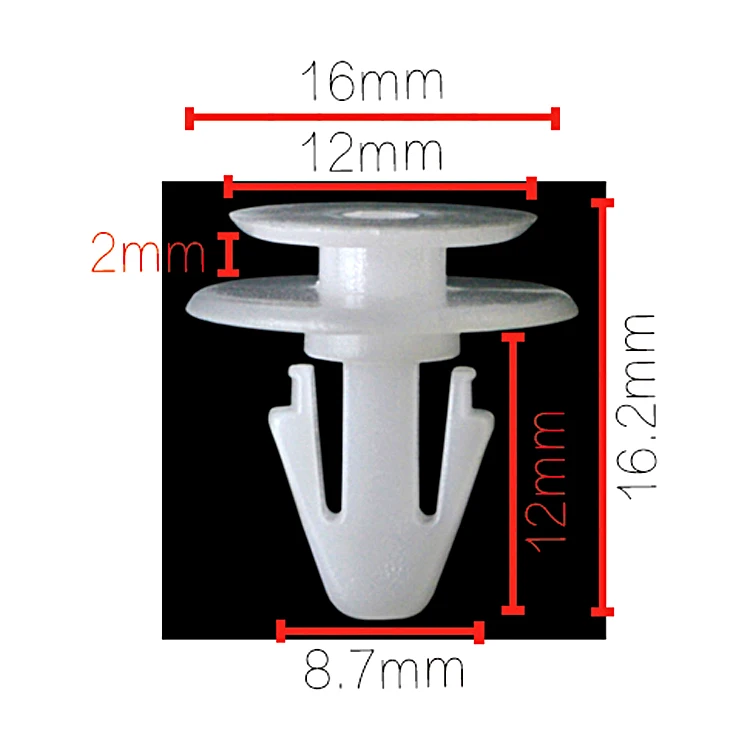 D88 Car Interior Front Fender Push Type Clip Retainer Bumper Plastic ...