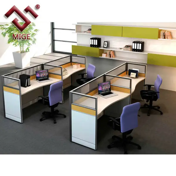 Free-Standing Cubicles Dual Modern Office Partition Workstation ...