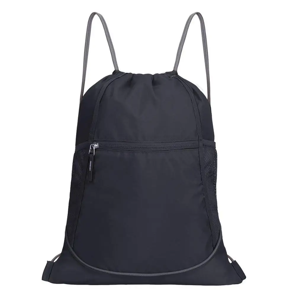 Customized Color drawstring polyester draw string bag nylon backpack ...