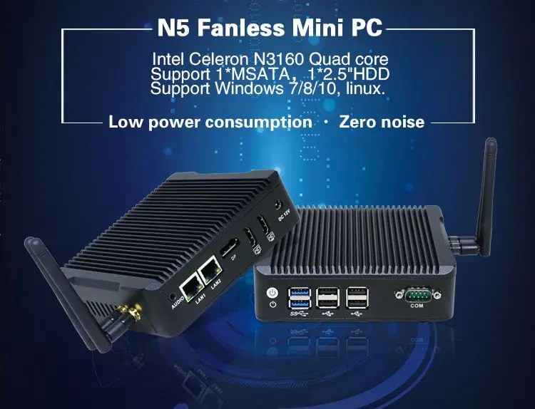4k Mini Pc Fanless N3700 Nano Mini Computer Barebone System Mini Pc ...