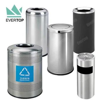 Indoor Commercial Dust Bin Metal Commerical Trash Bin Stainless Steel ...