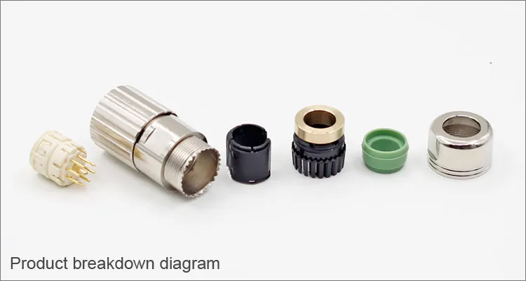 IP67 Connector M23 6pin Female Square Socket M623 Signal