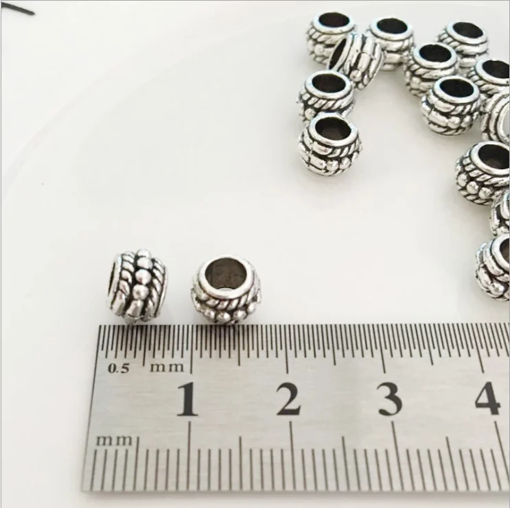 Tibetan Silver Gold Round Spacer Metal Beads Septum Spacers for Jewelry ...