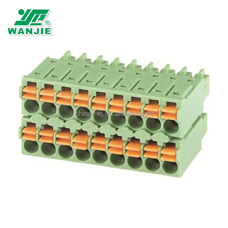 Wanjie Terminal Block / Pcb Terminal Block / Pluggable Spring Terminal Block - Buy Plug Double ...
