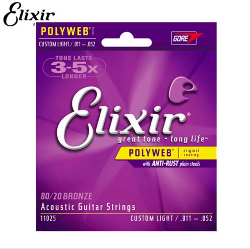 Elixir Guitar Strings Acoustic 010 011 012 013 Cordas Elixir Violao ...