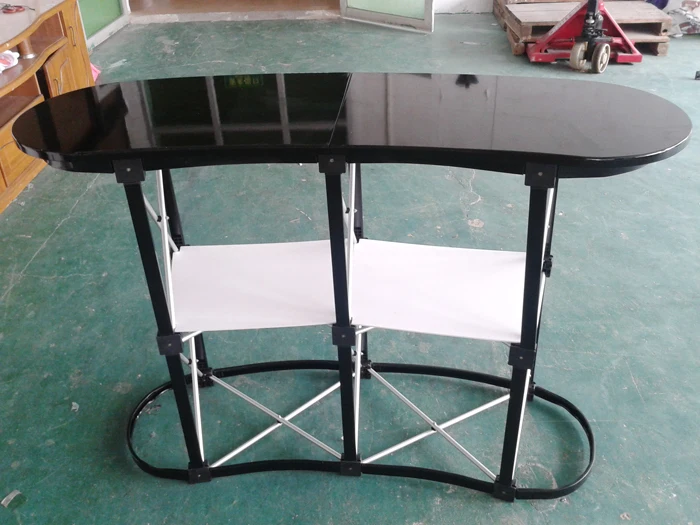 Custom Curve Shape Pop up Foldable Sales Promotion Table Exhibition ...