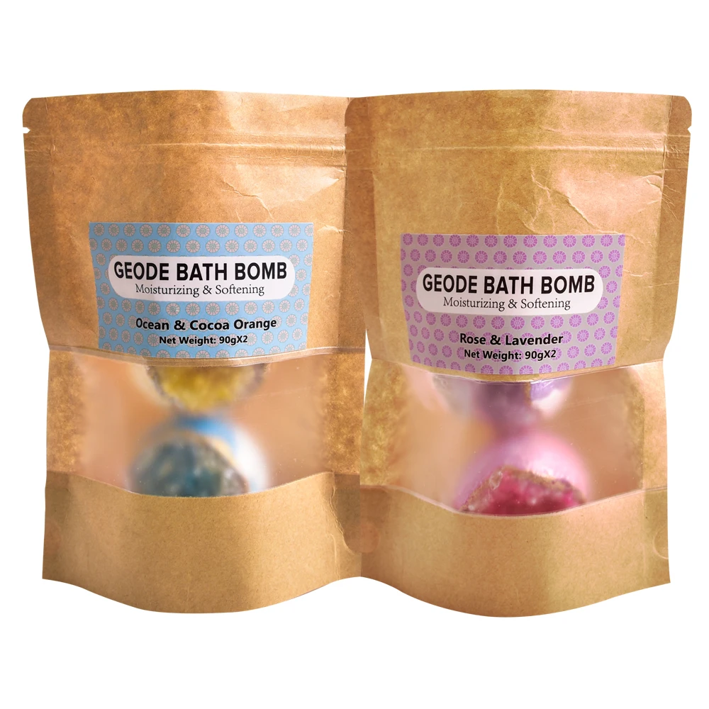 Natural Bath Fizzer With Shimmer Bubble Geode Bath Bomb - Buy Natural ...