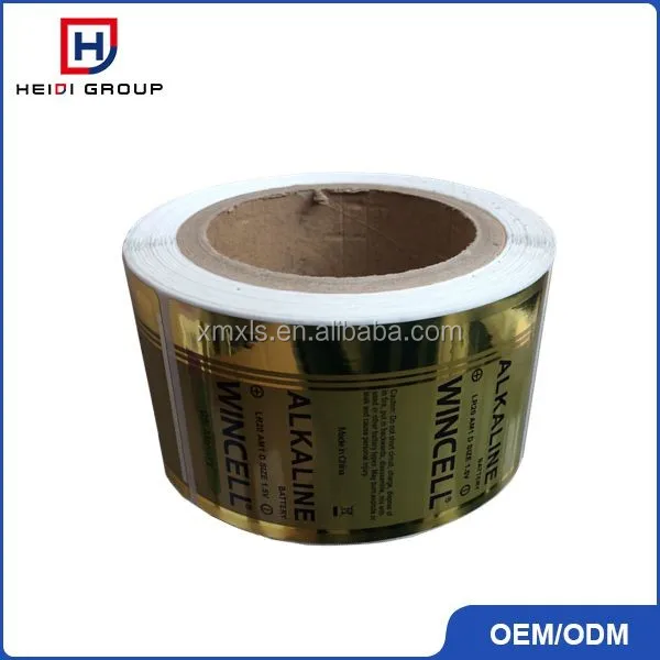 OEM Alkaline AAA Battery Labels Custom PET Aluminizing Shrink Film ...