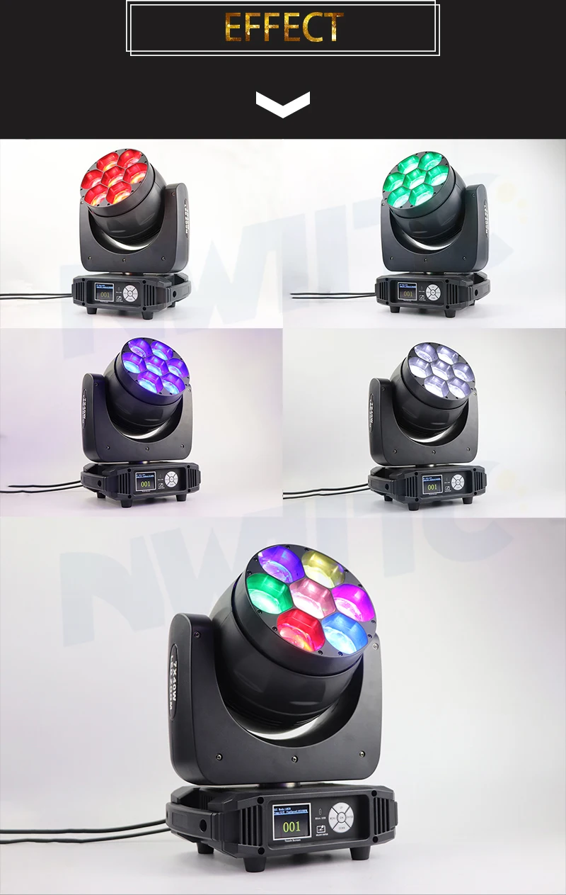 Disco Zoom Pixel Control 7x40w Rgbw 4in1 Led Wash Moving Head Light ...