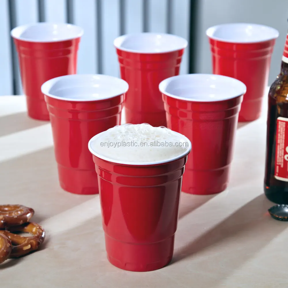 20 Count Of 2oz Disposable Plastic Mini Red Party Cups Beer Pong Cups ...