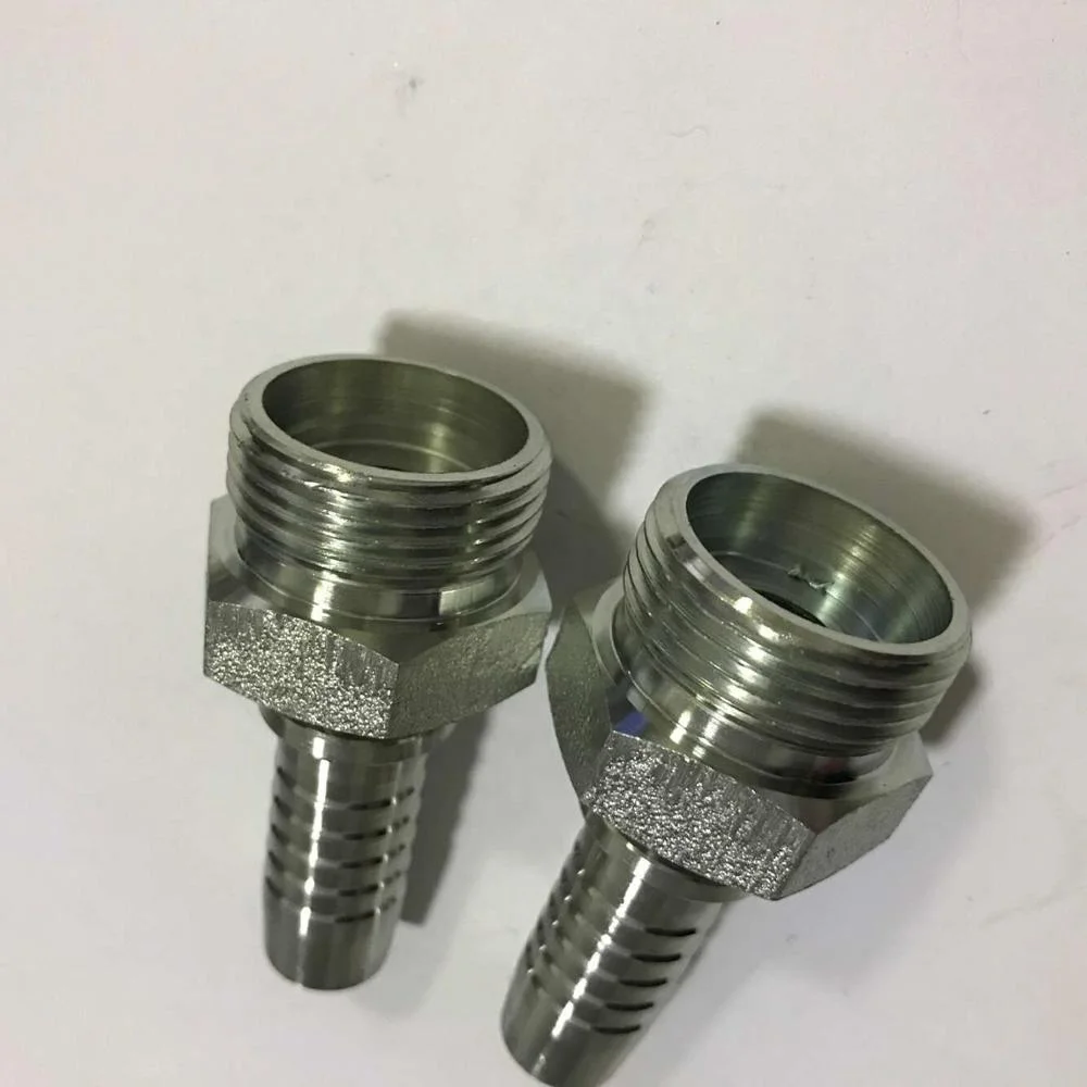 10411 Straight Rubber Hose Fitting Metric Male Carbon Steel Reusable Hydraulic Hose Fittings ...